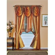Bridget Crushed Satin Valance with Beaded Trim, Burgundy - Walmart.com