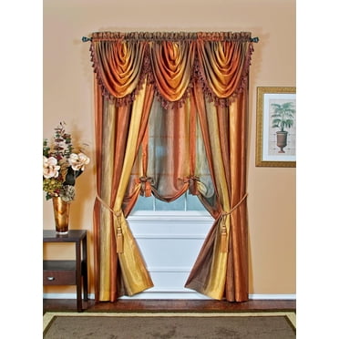 Bridget Crushed Satin Valance with Beaded Trim, Sage Green - Walmart.com