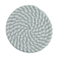 4.3" White Round Cotton Woven Trivet, Vibrant Colorful Coaster, Heat ...