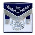 Past Master Blue Lodge Apron – Hand Embroidered Vinework with Silver ...