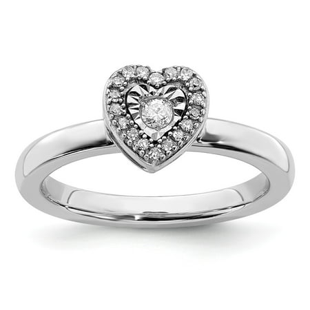 Stackable Expressions - Sterling Silver Heart Diamond Ring - Walmart ...