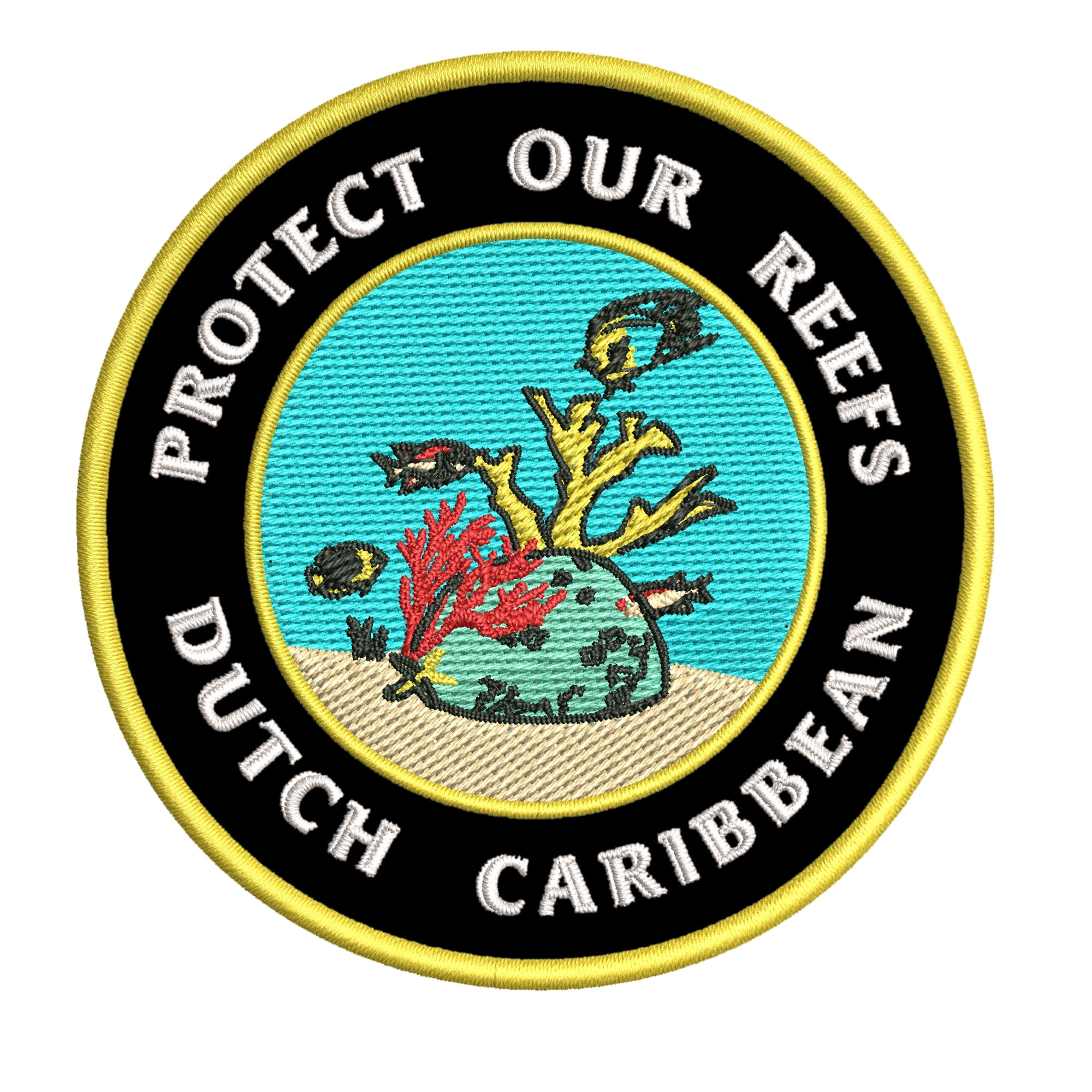 Protect Our Reefs! Dutch Caribbean 3.5 Inch Iron Or Sew On Embroidered ...