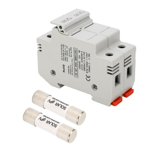 D V Fuse Holder,2P 32A PV Fuse PPV Fuse Holder Photovoltaic Fuse Holder ...