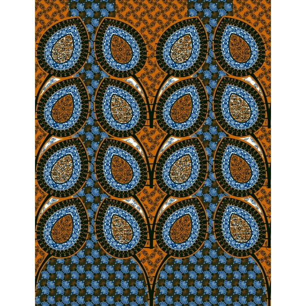 African Wax Prints Fabrics. Uniwax 100% cotton, 6 yards real authentic ...