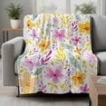 Boho Summer Floral Blanket Soft Cozy Warm Throw Blanket for Couch ...