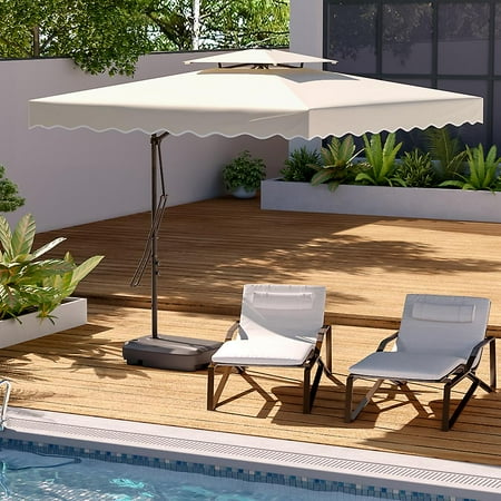 2.5M Square Cantilever Parasol Garden Umbrella WITH BASE | Walmart Canada