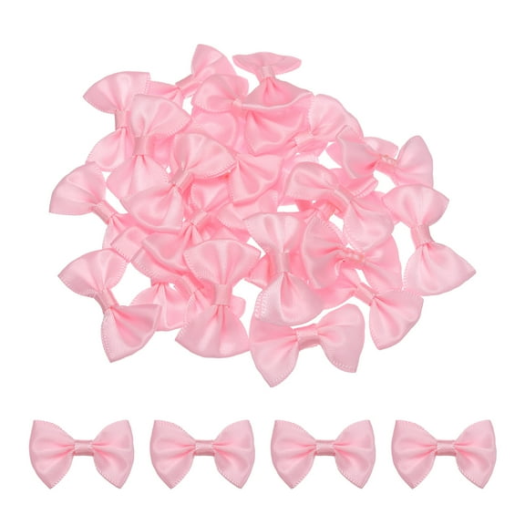 Mini Pink Satin Bows - 1 1/4 in. x 1 1/4in. - 50 Pack - Walmart.com