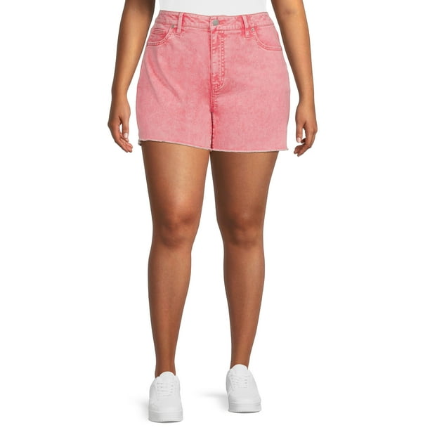 Terra & Sky Women's Plus Size High Rise Cut Off Shorts - Walmart.com