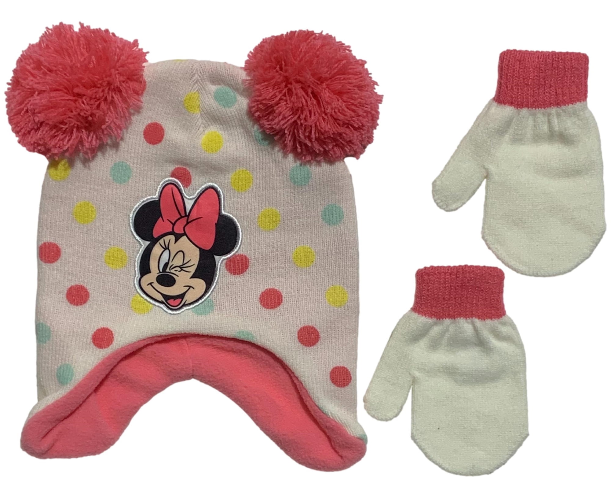 Minnie Mouse Toddler Girls' Laplander Hat and Mittens Set, One Size ...