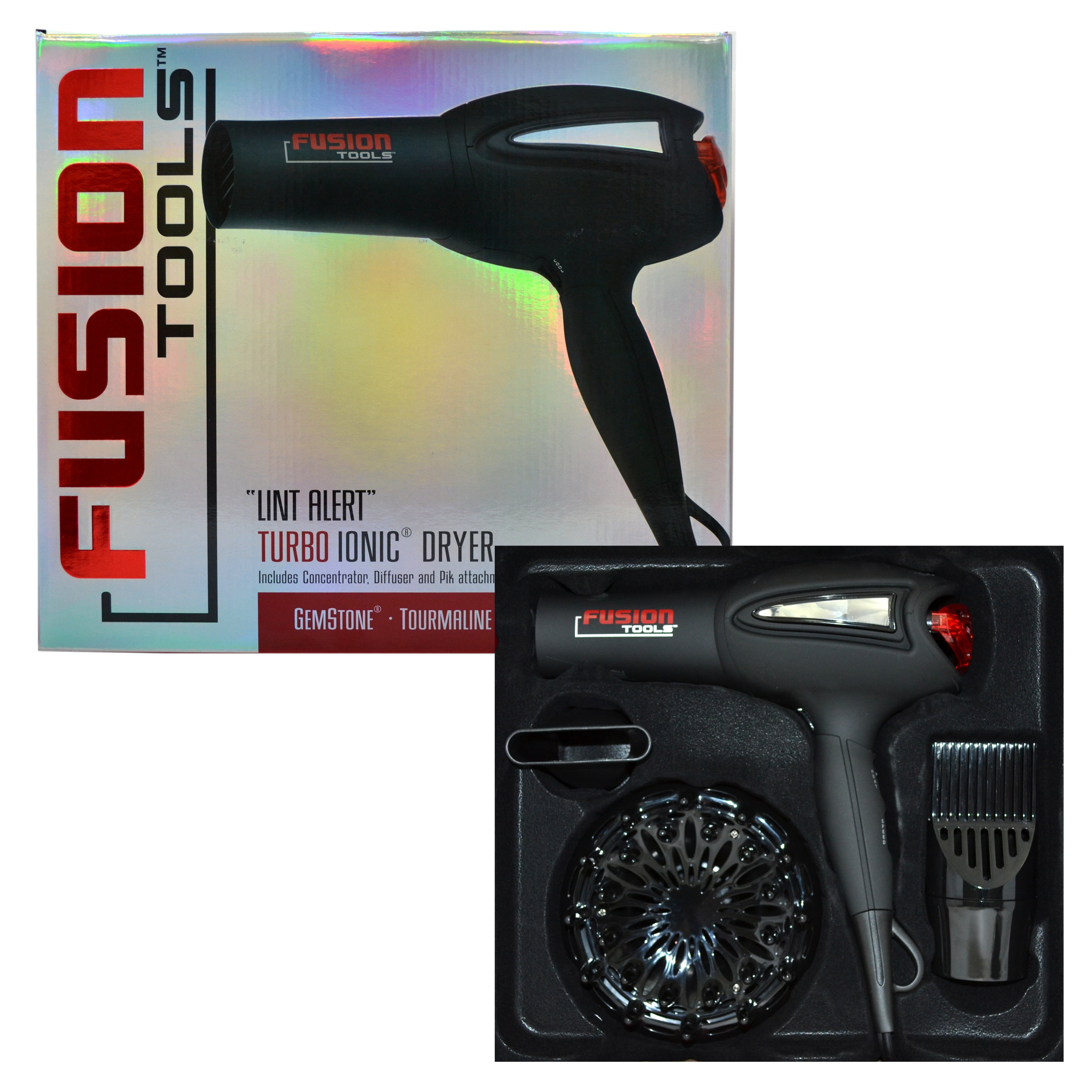Fusion Tools Turbo Tourmaline Ionic Dryer 1875W - Walmart.com