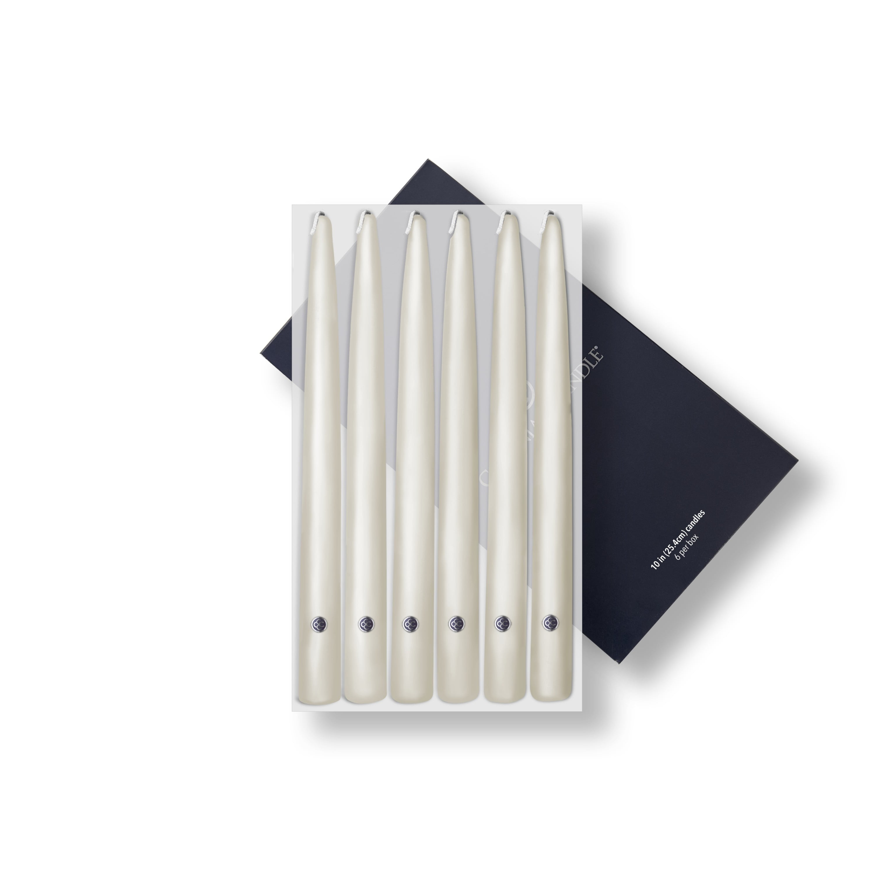 Colonial Candle Unscented Taper Candle - Ivory - 10 inch - Dripless - 8 ...