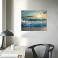 Acheng Ocean Wave Canvas Wall Art Beach Sunset Pictures Coastal Nature ...