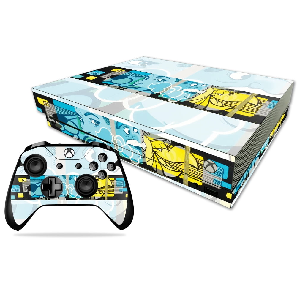 Skin Decal Wrap Compatible With Microsoft Xbox One X Blue Vision ...