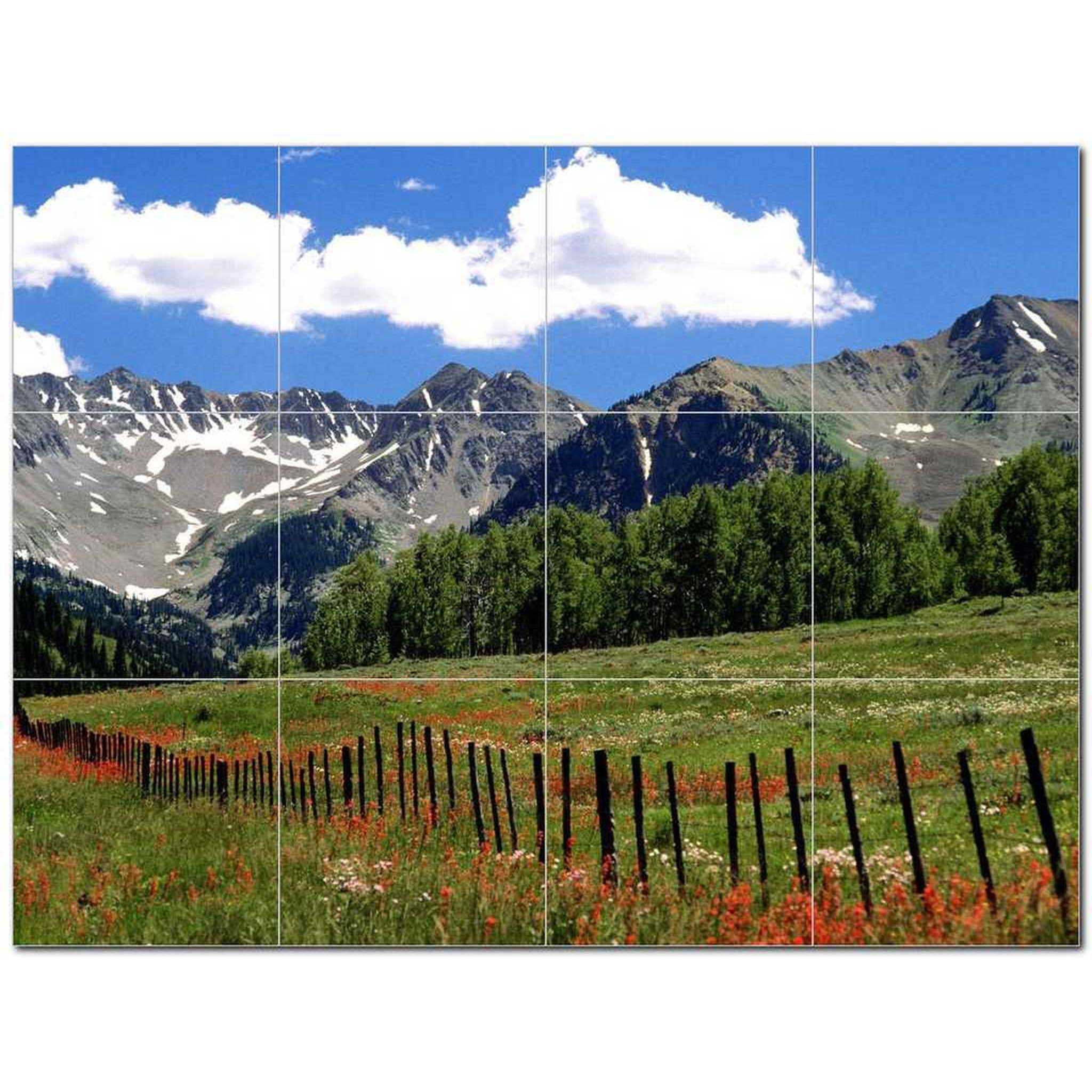 Mountain Scene Ceramic Tile Mural Kitchen Backsplash Bathroom Shower ...