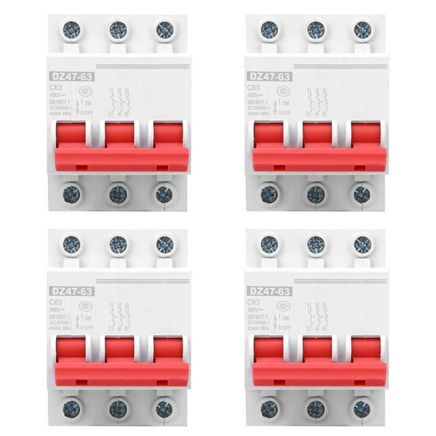 Miniature Circuit Breaker,4pcs DZ47-63 AC400V Miniature MCB Circuit Breaker Built for ...