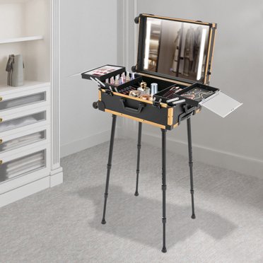 Byootique 2in1 Nail Polish and Makeup Organizer, Rolling Trolley Case ...