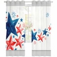 Independence Day Sheer Curtains 63 Inch Long 2 Panels, Five-Pointed ...