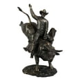 Rustic Western Wild Rodeo Bull Rider Cowboy On Bucking Bull Decorative ...