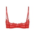 Aislor Womens Underwire Open Nipple Bra Sheer Lace Unlined Push Up