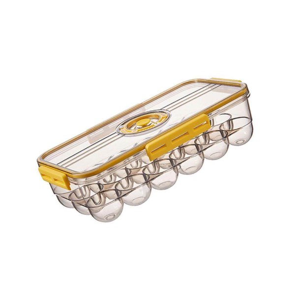 Eggs Holder Food Storage Egg Box Refrigerator Container Case Yellow 18 ...