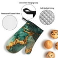 Cauagu Emerald Color Gold Marble Print Oven Mitts and Pot Holders 4 pcs ...
