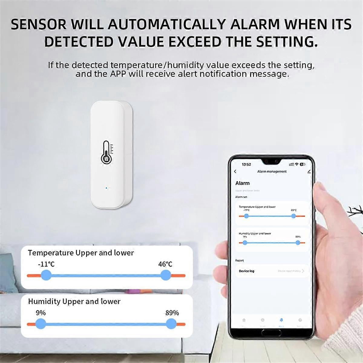 Tuya ZigBee Temperature Humidity Sensor Smart Home Temperature Sensors ...