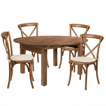 Hanover Traditions 5-Piece Outdoor Dining Set with Round Cast-Top Table ...