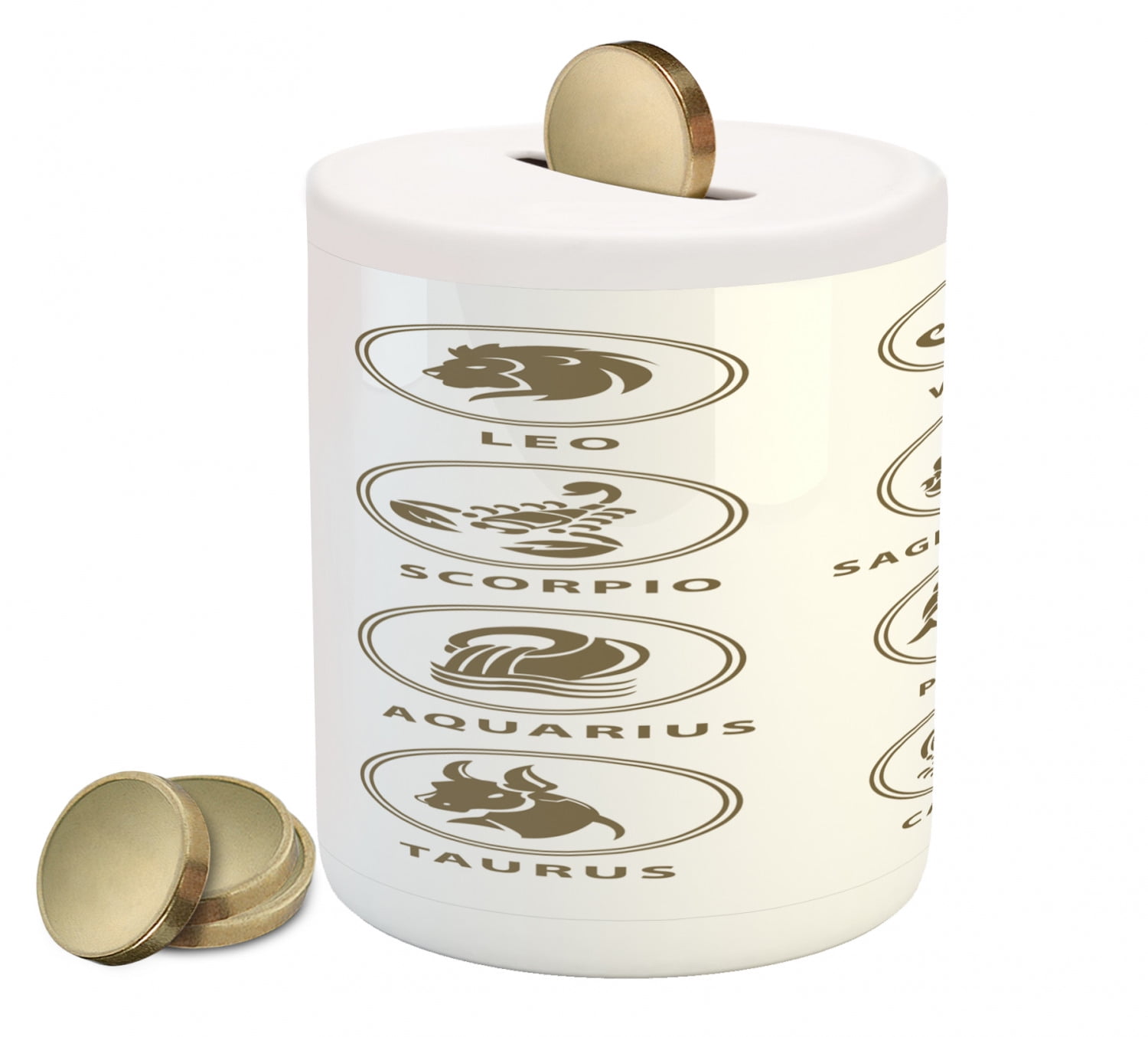 Astrology Piggy Bank, Classic Zodiac Chart Astrologicy Signs Stiylish ...