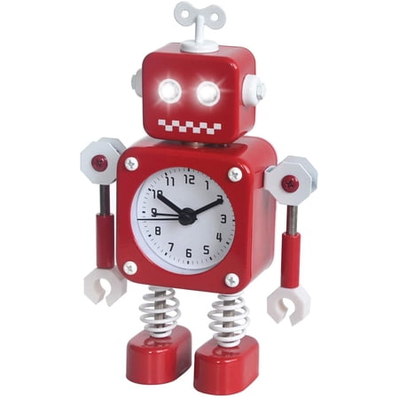 Robot Wake-up Alarm Clock Without Ticking Sound (Red) | Walmart Canada