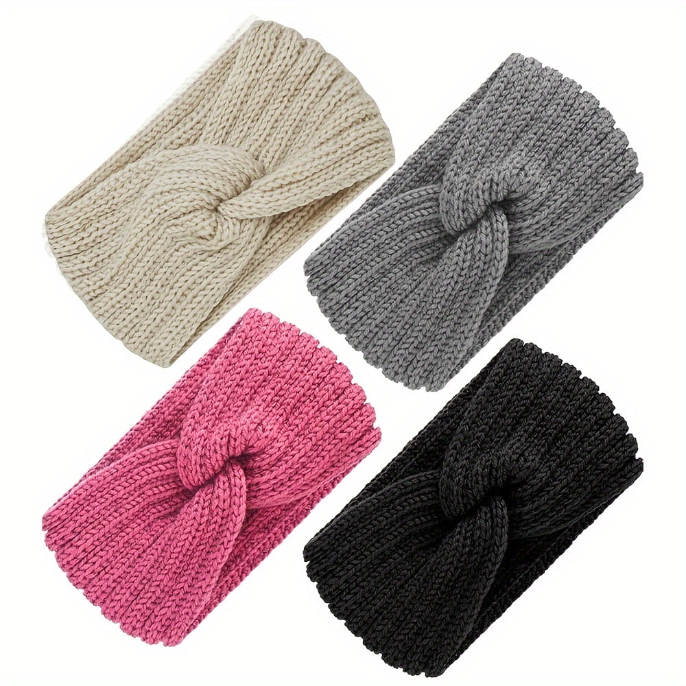 Click here for Lngoor 4 Pcs Cozy Winter Cable Knitted Headbands -... prices