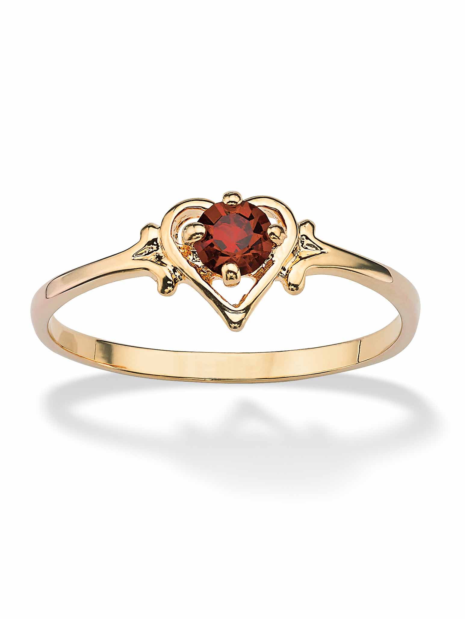PalmBeach Jewelry Oval-Cut Simulated Birthstone Heart-Shaped Ring in ...