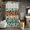 No Hook Shower Curtain with Snap in Liner, Black Cute Dog Claws ...