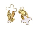 10Pcs Alloy Hand Holding Crossed Brooch Pin Inspirational Lapel Pin For ...