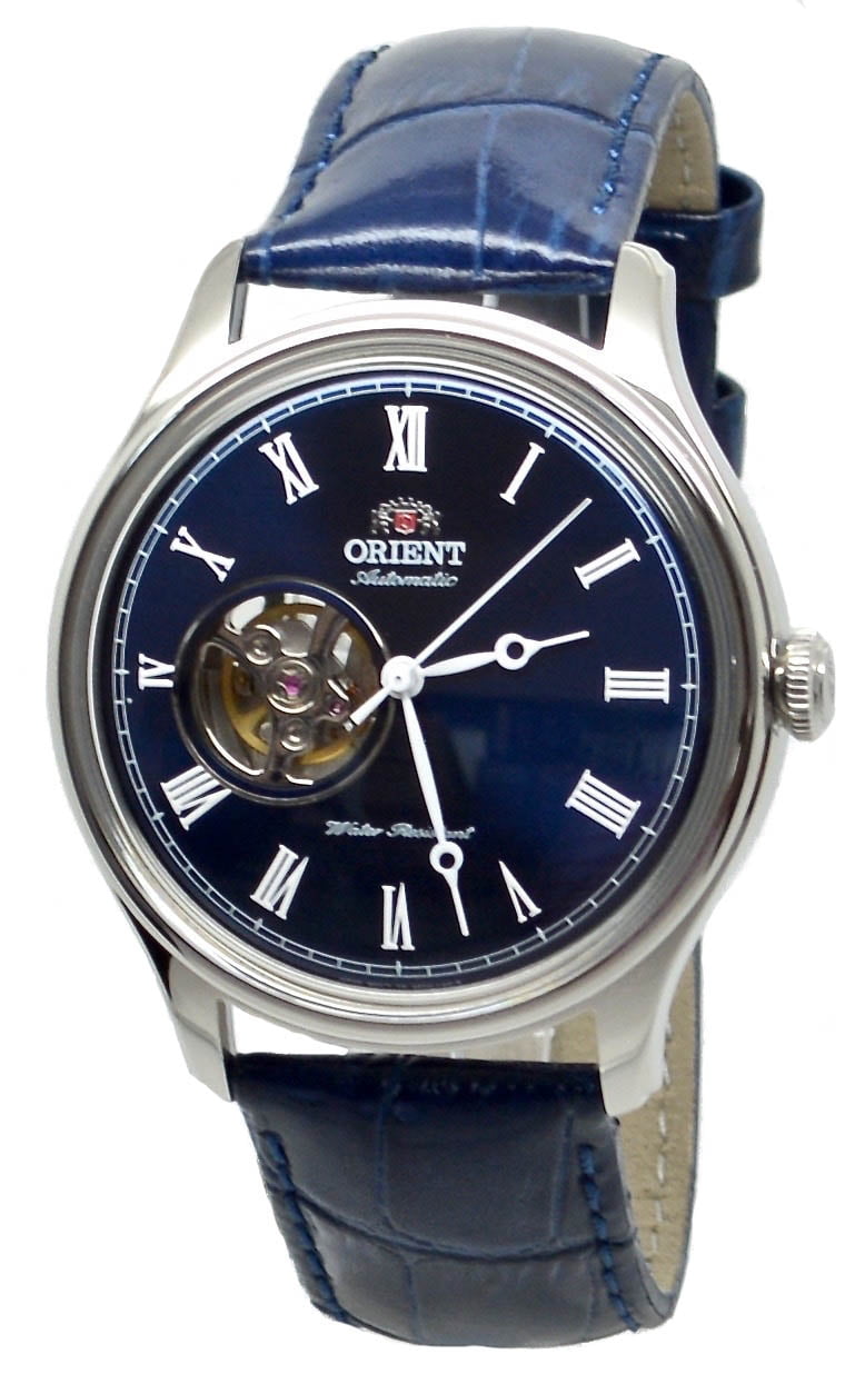Orient Men's Open Heart FAG00004D0 Automatic Blue Leather Band Watch ...