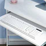 VECELO Desk with Keyboard Corner Computer Writing Shelves, Compact Home ...