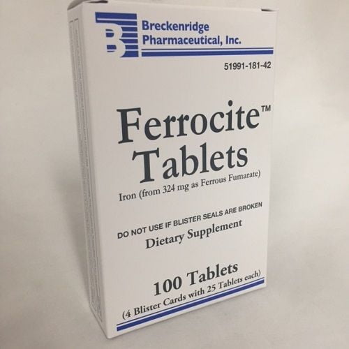 Ferrocite Iron (Ferrous Fumerate) Tablets, 100ct - Walmart.com ...