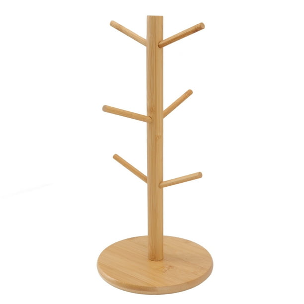Coffee Cup Holder, Keep Tidy Cup Drying Rack Bamboo 6 Cups For Storage ...