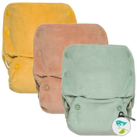 groVia Buttah Reusable All in One Snap Baby cloth Diaper (AIO) - 3 Pack ...