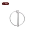 2Pack 1/4" x 1-3/4" Linch Pin with Ring, Stainless Steel Round Linch ...