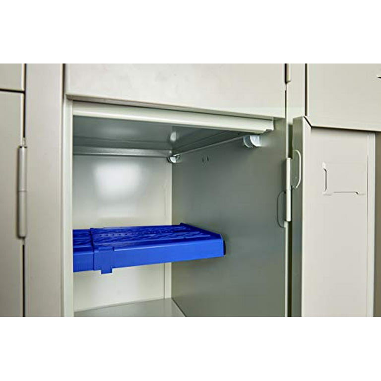 LockerMate Adjustable Double Locker Shelf With Drawer, Blue, 52% OFF