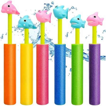 ICHUDAN Water Guns, 6 Pack Pool Noodles Toys with Animal Figures ...
