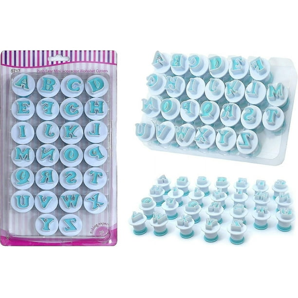 Paquete de 26 sellos y cortadores de letras del alfabeto para galletas con glaseado de fondant ...