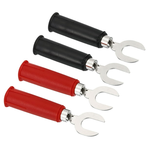 Uxcell U Type Banana Plugs, 4 Pcs 4mm Copper Fork Spade Wire Connector ...