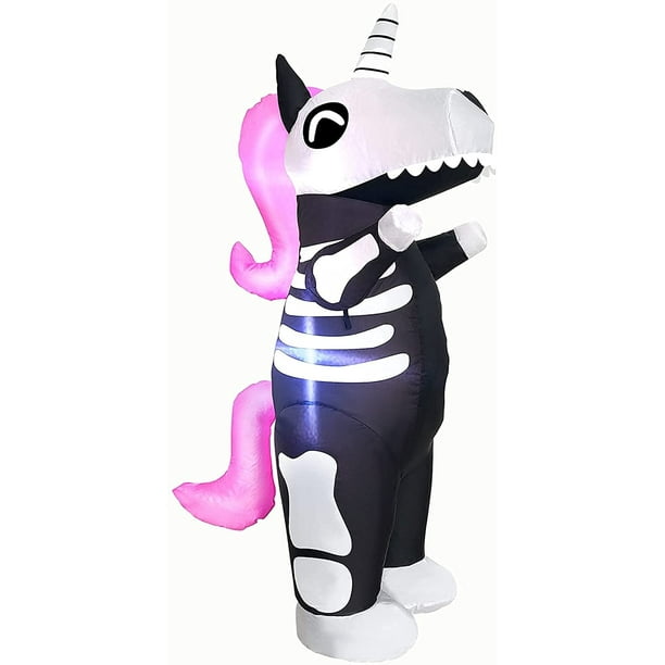 4 Foot Halloween Inflatable Outdoor Skeleton Unicorn Ghost Blow Up ...