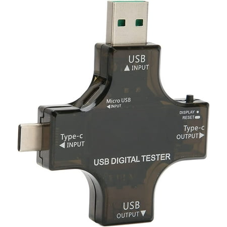 USB Power Meter Tester, 2 in 1 USB USB C Current Tester Voltage ...