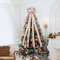 Christmas Tree Topper, 40x13 Inches Toppers Bow with Glitter Satin Mesh ...