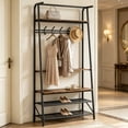 4-in-1 Hall Tree Coat Rack with Shoe Storage Bench, Freestanding ...