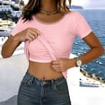 Aboser Ribbed Basic Shirts for Women with Built in Shelf Bras Cute Lace ...