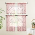 Blush Pink Sheer Kitchen Curtains 30 X 24 Inch Length 2 Panels ...