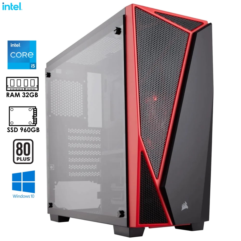 PC gamer armado CPU i5 11400 Intel RAM de 32GB SSD 960GB 500W 80 ...